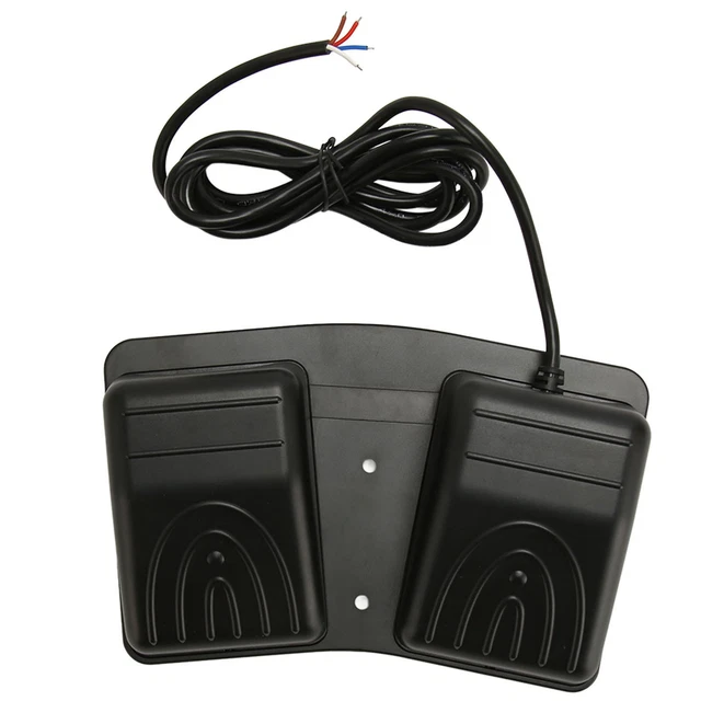 DOUBLE FOOT SWITCH High Power Self Locking 2 Wire Foot Pedal Switch For ...