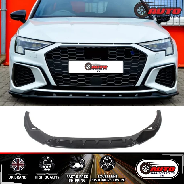 AUDI A3 S Line S3 8Y Front Lip Splitter Spoiler Gloss Black 2020+ £58. ...