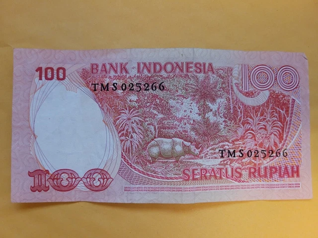 1977 INDONESIA 100 Rupiah Javanese Rhino Bank Note $3.00 - PicClick CA