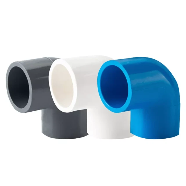 90 DEGREE ELBOW PVC Pipe Coupling Connector Water Pipe Joint 3 Colors ...