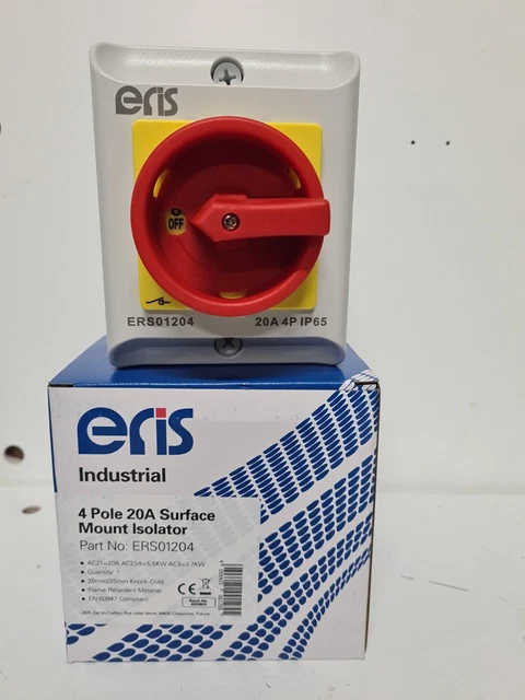 ERIS 20A 4 Pole Surface Mount Isolators Switch IP65 ERS01204 £14.00 ...