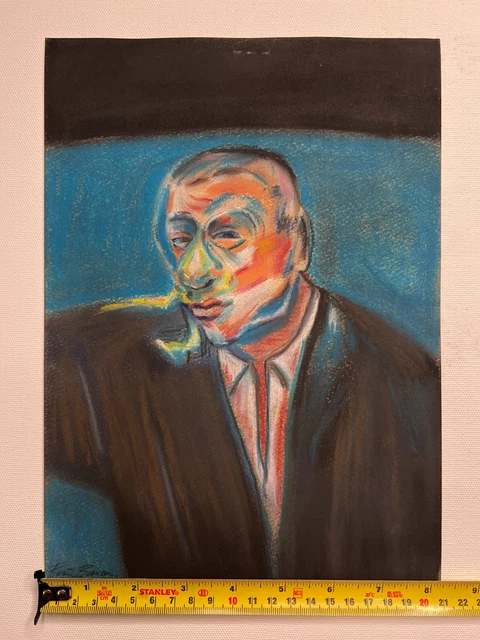 FRANCIS BACON DRAWING On old Paper Signed and Stamped Mixed Media ...