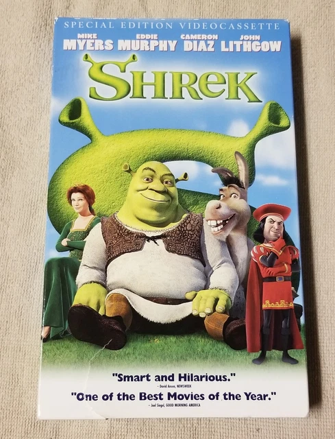 SHREK 2001 ANIMATED Movie VHS Video Tape Special Edition Large Case Big ...