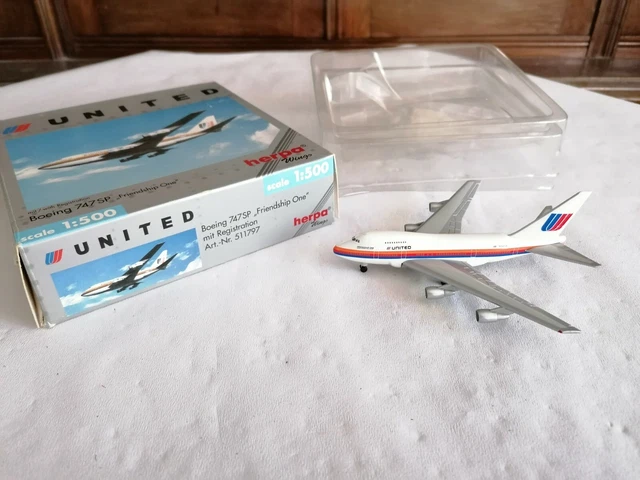 HERPA 1/500 511797 Avión Boeing 747SP Friendship One United Nuevo New ...