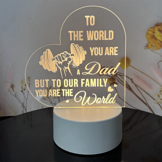 ACRYLIC LED NIGHT Light Best Presents for Mum Father Day Gifts (World ...