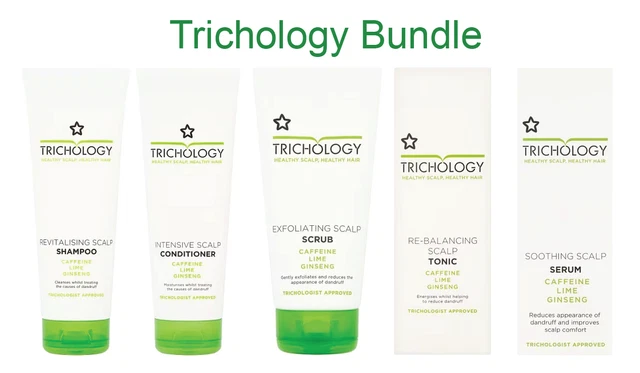 BUNDLE TRICHOLOGY CAFFEINE Shampoo Conditioner Tonic Scalp Scrub Lime ...
