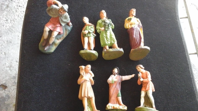 LOT DE 8 anciens santons ht de 12 a 14 cm EUR 28,00 - PicClick FR