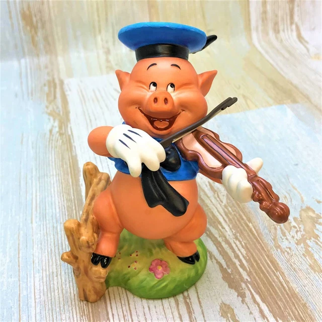 WDCC THREE LITTLE Pigs Fiddler Pig Second Son Wood Ceramic Figure ...