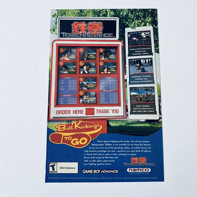TEKKEN GAME BOY Advance Nintendo Game Promo Poster 2000s Rare Print Ad ...