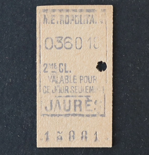ANTIQUE PARIS METRO ticket RATP 1920 JAURES 15881 Metropolitan 16 £4.62 ...