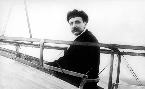 FRENCH PILOT LOUIS Bleriot aboard his monoplane around 1909 Old Photo ...