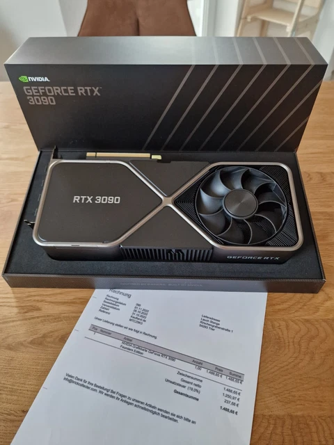 NVIDIA GEFORCE RTX 3090 FE Founders Edition 24GB GDDR6X Grafikkarte GPU ...