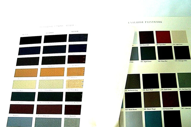 1990 MERCEDES OWNERS sales brochure Paint color Chart upholstery new ...