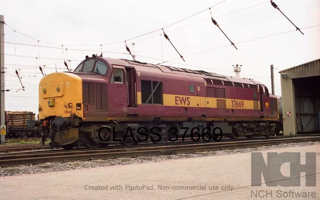 ORIGINAL 35MM BRITISH RAILWAY NEGATIVE OF 37669 AT WARRINGTON COPYRIGHT ...