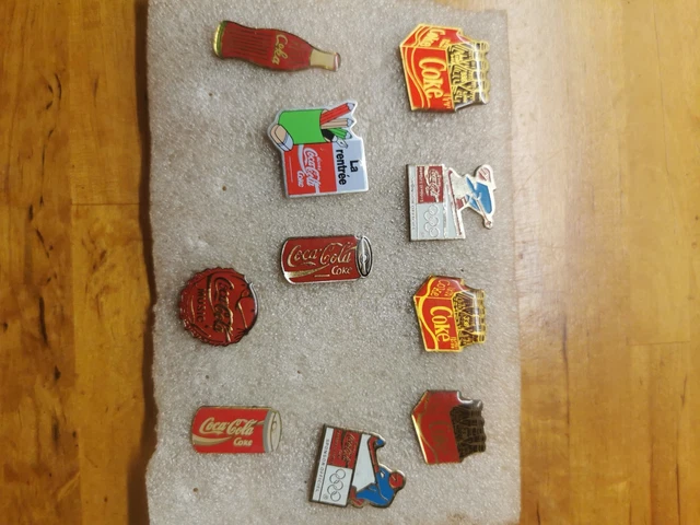 COCA COLA SOFT Drink Logo pin badges. Job lot 10 badges. £16.12 ...
