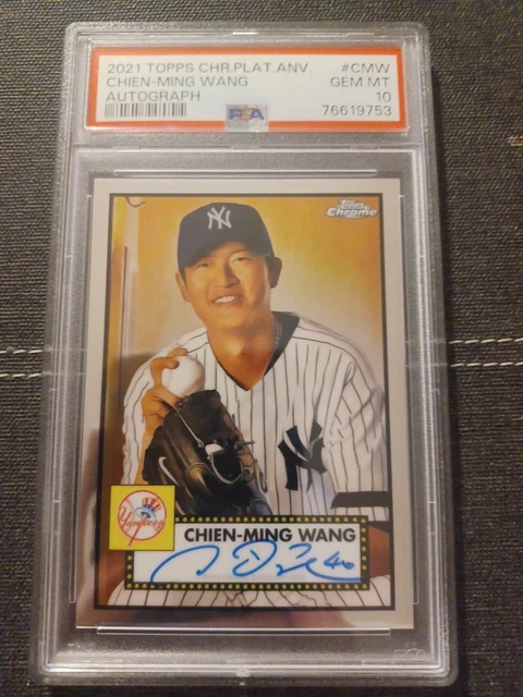 2021 TOPPS CHROME Platinum Anniversary Chien-ming Wang autographe PSA ...