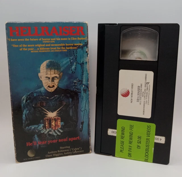 VTG 1980 HORROR Hellraiser VHS Cult 80s Terror Pinhead Clive Barker VCR ...