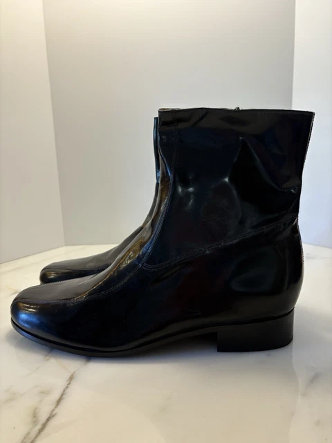 NUNN BUSH BRISTOL Boots Black Leather Ankle Top Side Zip 3014 Mens Size ...