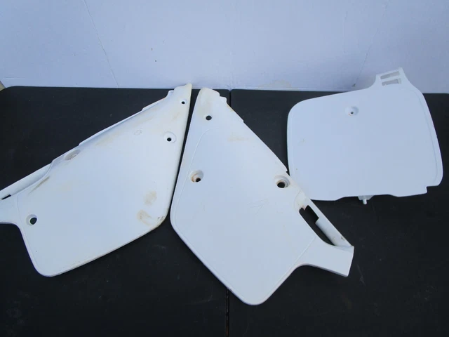 WHITE NUMBER PLATE & SIDE PANELS ! 89-92 yamaha yz250wr wr250 yz250 ...