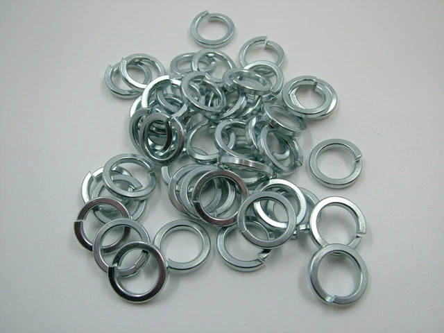 SPRING WASHERS M14 square section single coil 14.3mm hole pack 50,zinc ...