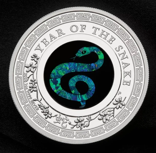 2025 AUSTRALIA OPAL Series Lunar Year of the SNAKE 1 oz Silver Proof ...