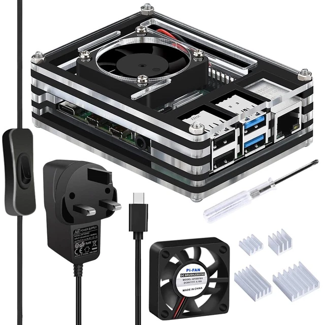 GEEEKPI RASPBERRY PI 4 Case, Raspberry Pi 4 Case with Fan, 4PCS Raspberry Pi £16.99 - PicClick UK