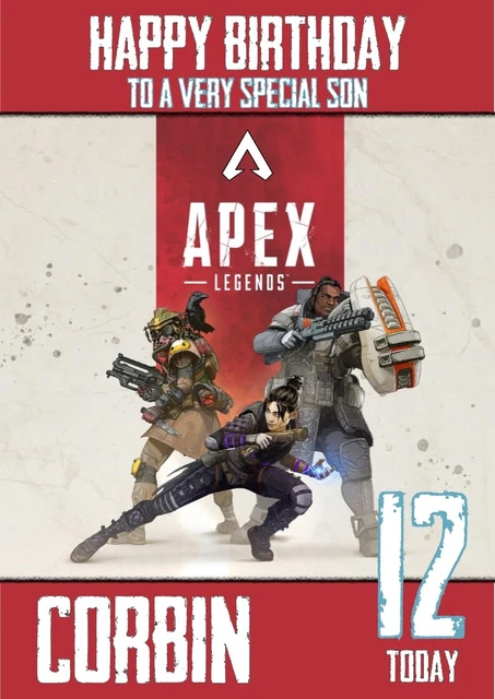 PERSONALISED BIRTHDAY CARD Apex Legends any name/age/relation. £2.95 ...