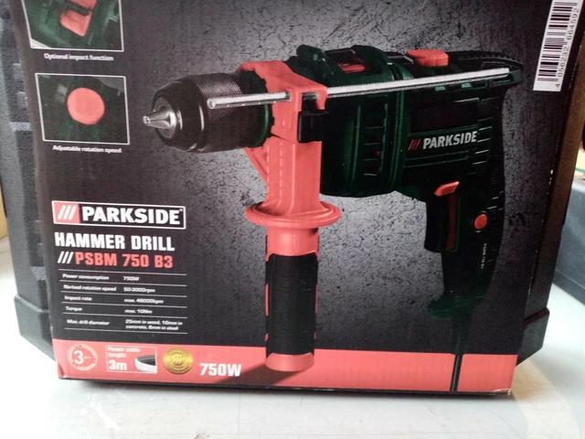 PARKSIDE HAMMER DRILL 750W PSBM 750 B3 -Concrete Stone Metal Wood - BRAND NEW £35.00 - PicClick UK