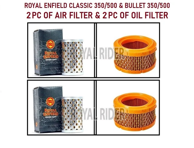 ROYAL ENFIELD CLASSIC 350/500& BULLET 350/500 AIR FILTER & OIL FILTER ...