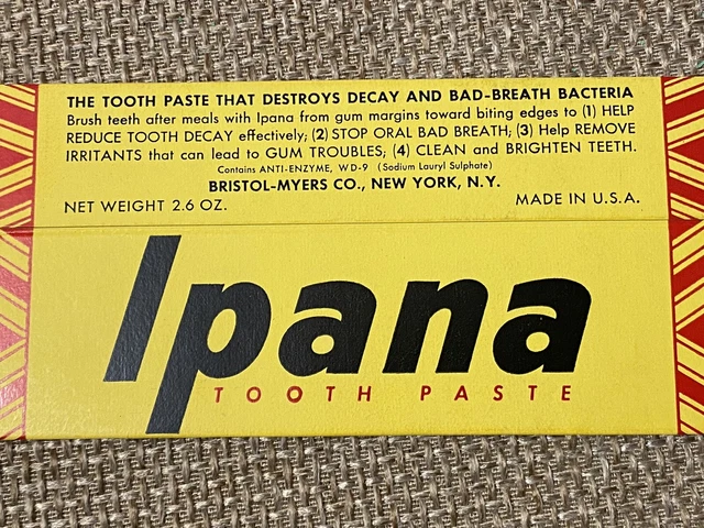 VINTAGE ADVERTISING INDUSTRIAL Design IPANA Toothpaste NOS Packaging ...