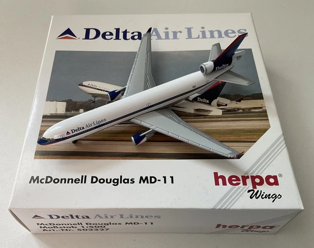 HERPA WINGS 1/500 Delta Airlines Mcdonnell Douglas Md-11 Rare $48.88 ...