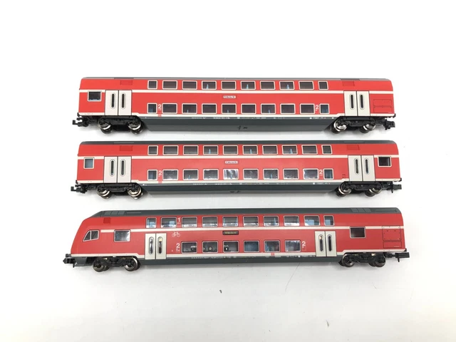 TRIX MINITRIX N Gauge DBAG Bi-Level Double Decker 3 Car Coach Set Munich £179.99 - PicClick UK