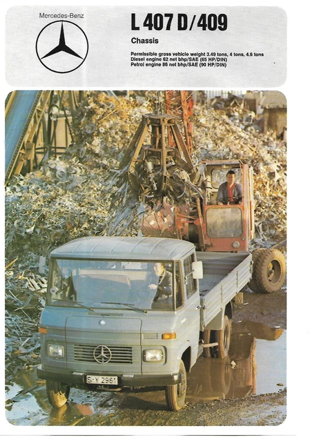 TRUCK DATA SHEET - Mercedes-Benz - L 407 D / 409 Chassis - Brochure ...