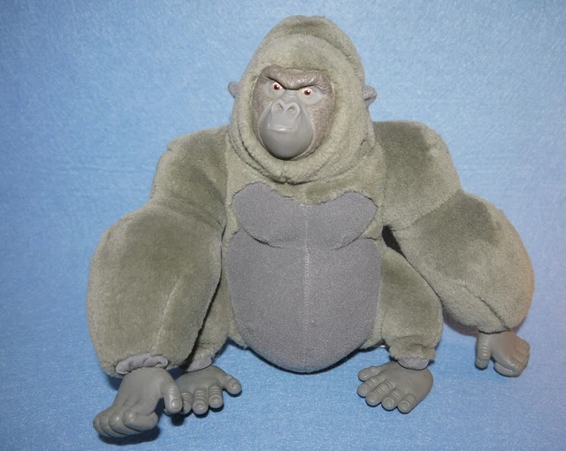 VINTAGE DISNEY TARZAN Gorilla Kerchak Stofftier Mattel 1999 22cm grau ...