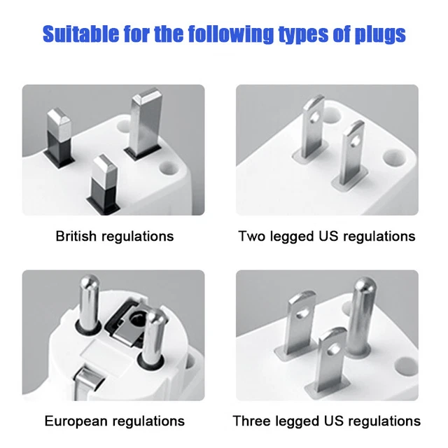 EU US UK Au Plug Ac Outlet Power Strip Multiprise Wall Socket Universal ...