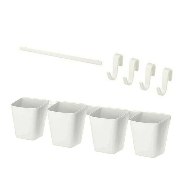IKEA SUNNERSTA, 4X Hooks 4x Container 1x Rack Set [White] £15.00 - PicClick UK