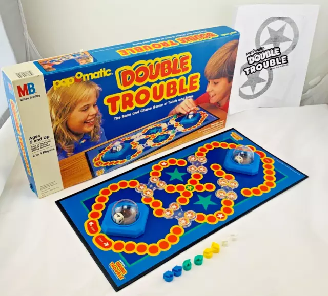 1987 DOUBLE TROUBLE Board Game Milton Bradley Complete Very Good Cond ...