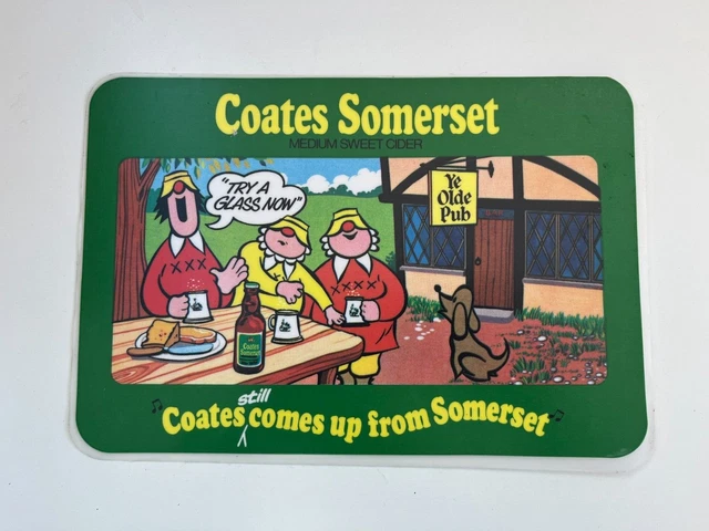 VINTAGE COATES SOMERSET Cider Table Mat - Breweriana Advertising Pub £8 ...