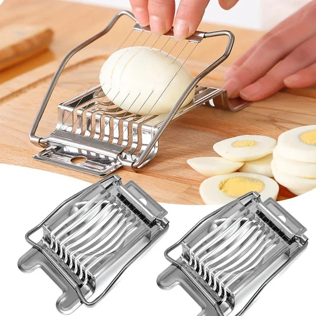 EGG SLICER STAINLESS Steel Eggs Hard Boiled Metal Cutter Section ...