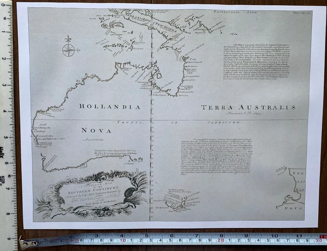 ANTICA MAPPA ANTICA 1700 1744 continente meridionale, Australia ...
