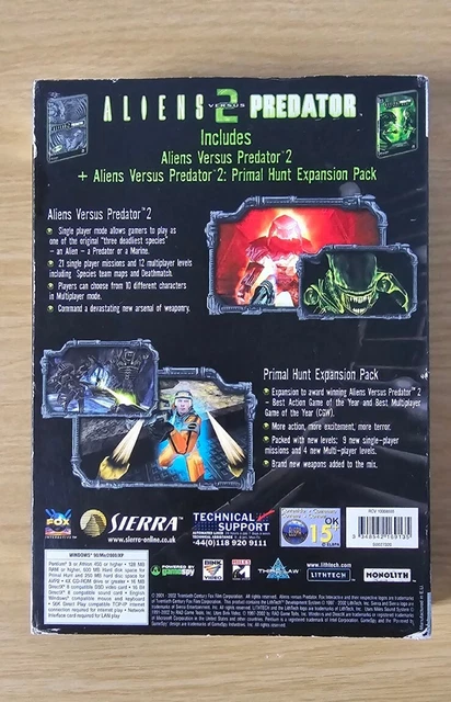 ALIENS VS PREDATOR 2 Gold Edition. Videogioco per PC. Nuovo e sigillato ...