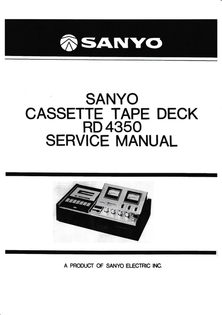 SERVICE MANUEL D'INSTRUCTIONS pour Sanyo Rd 4350 EUR 10,60 - PicClick FR