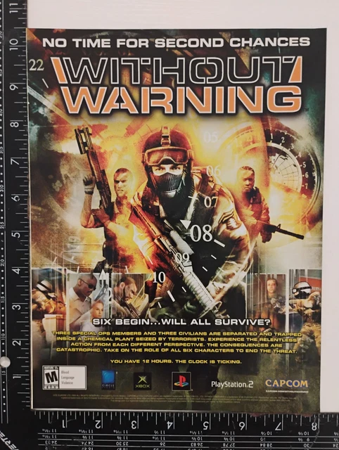 VIDEO GAME PRINT Ad Without Warning Capcom Full Page Gaming Wall Art ...