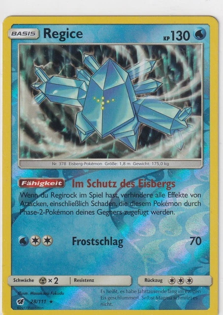 POKEMON CARD WINDING Der Sturmröte No. 28/111 Regice Reverse Holo ...