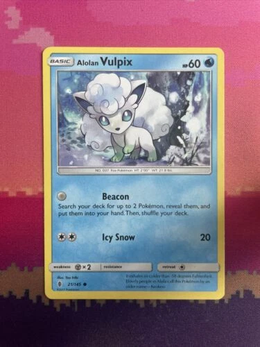 CARTE POKÉMON ALOLAN Vulpix Guardians Rising Common 21/145 presque ...