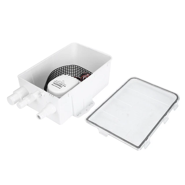 SISTEMA POMPA POZZETTO doccia barca camper sentina 12 V 750 GPH scatola ...
