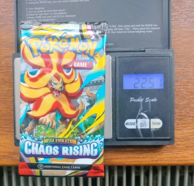 POKÉMON TCG MEGA Evolution chaos rising Heavy 22.51g Booster Pack New ...