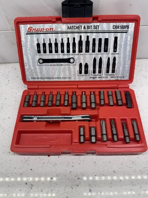 SNAP ON SAE Ratchet Bit Set Offset In Case CRA180PB EXCELLENT £106.44 ...