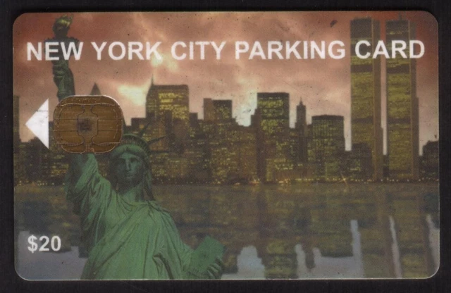 NYC PARKING CARD NYC Skyline & Statue of Liberty. Chip #2 USED Transit ...