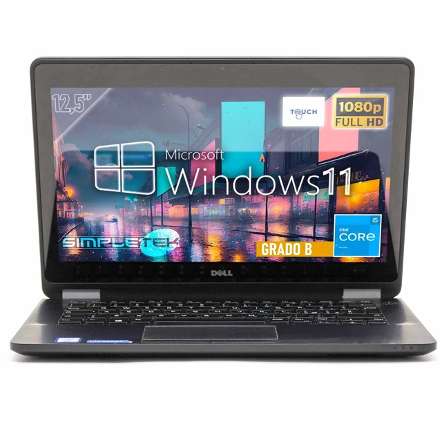 DELL E7270 CORE i5 12,5” LAPTOP WINDOWS 11 PRO 16GB 480GB TOUCHSCREEN ...